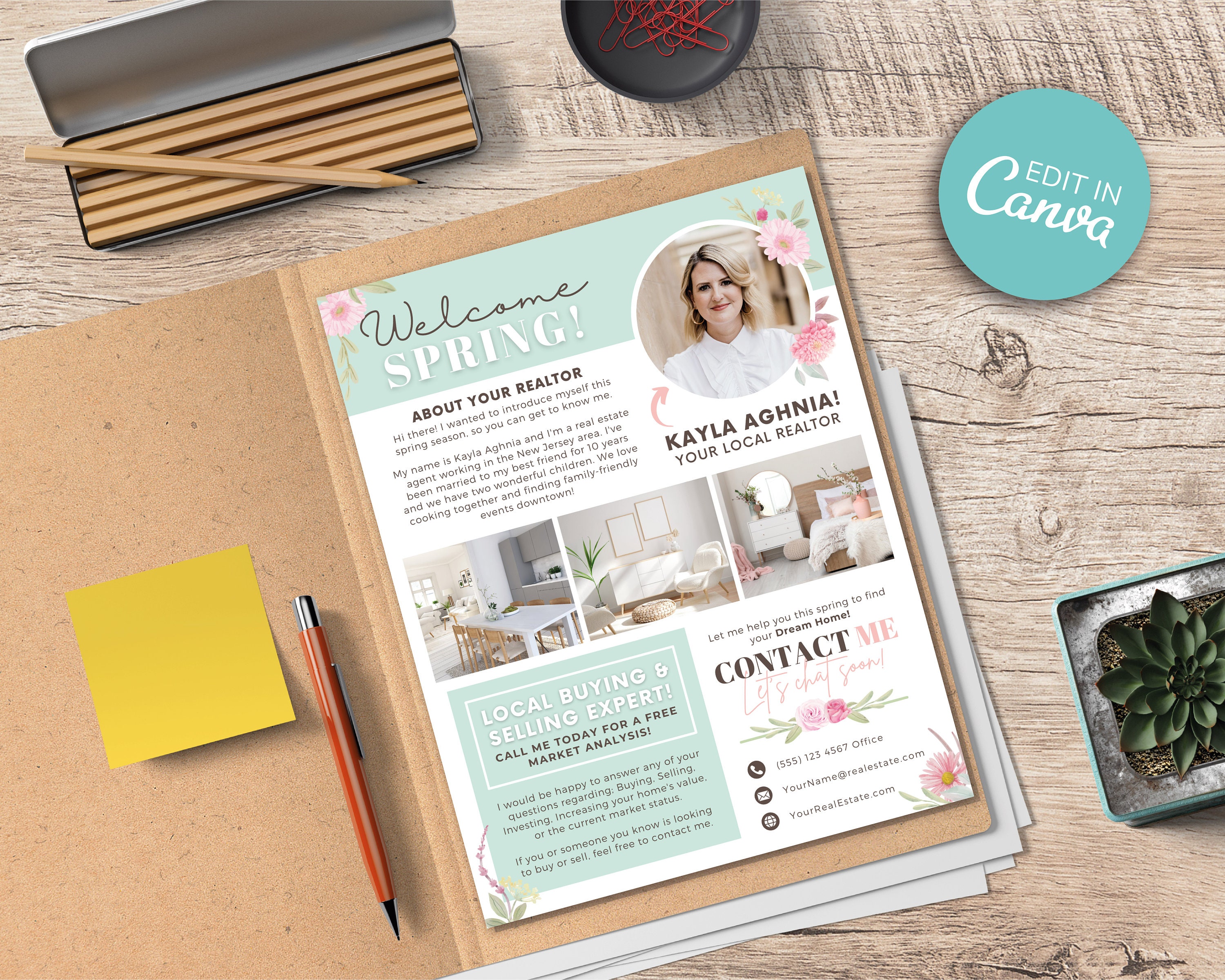 Spring Real Estate Flyer Realtor Hello Neighbor Letter - Etsy