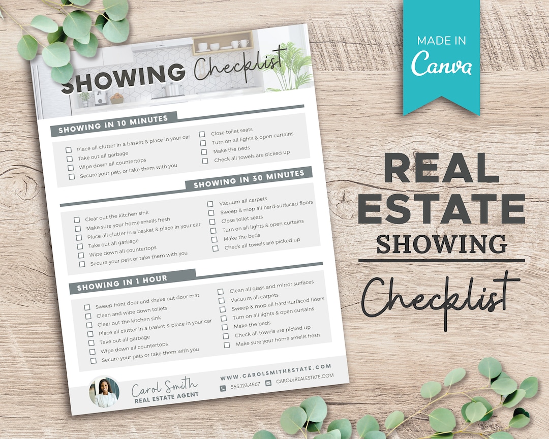 Real Estate Showing Checklist | Real Estate Marketing | Real Estate ...