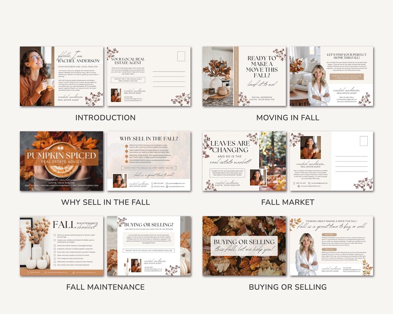 Fall Real Estate Postcard Bundle | Real Estate Marketing | Thanksgiving ...