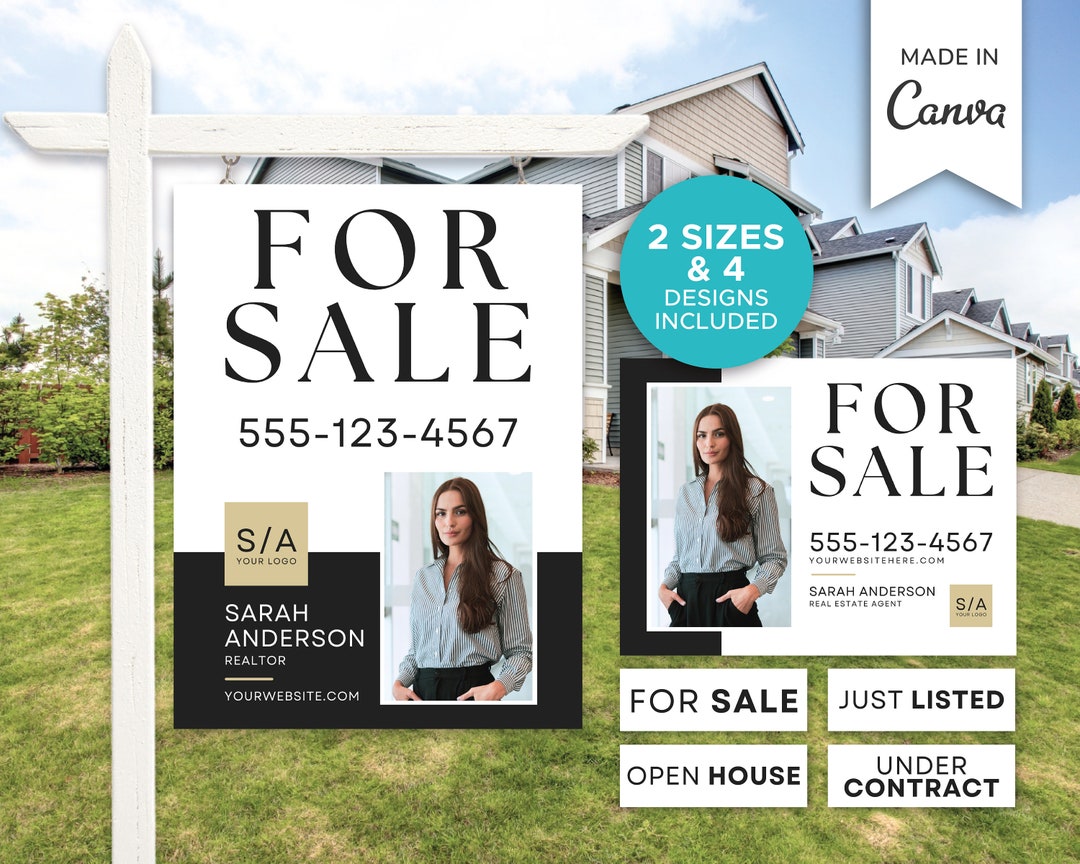 Real Estate Yard Sign | for Sale Sign | Property Sign | Realtor Sold ...