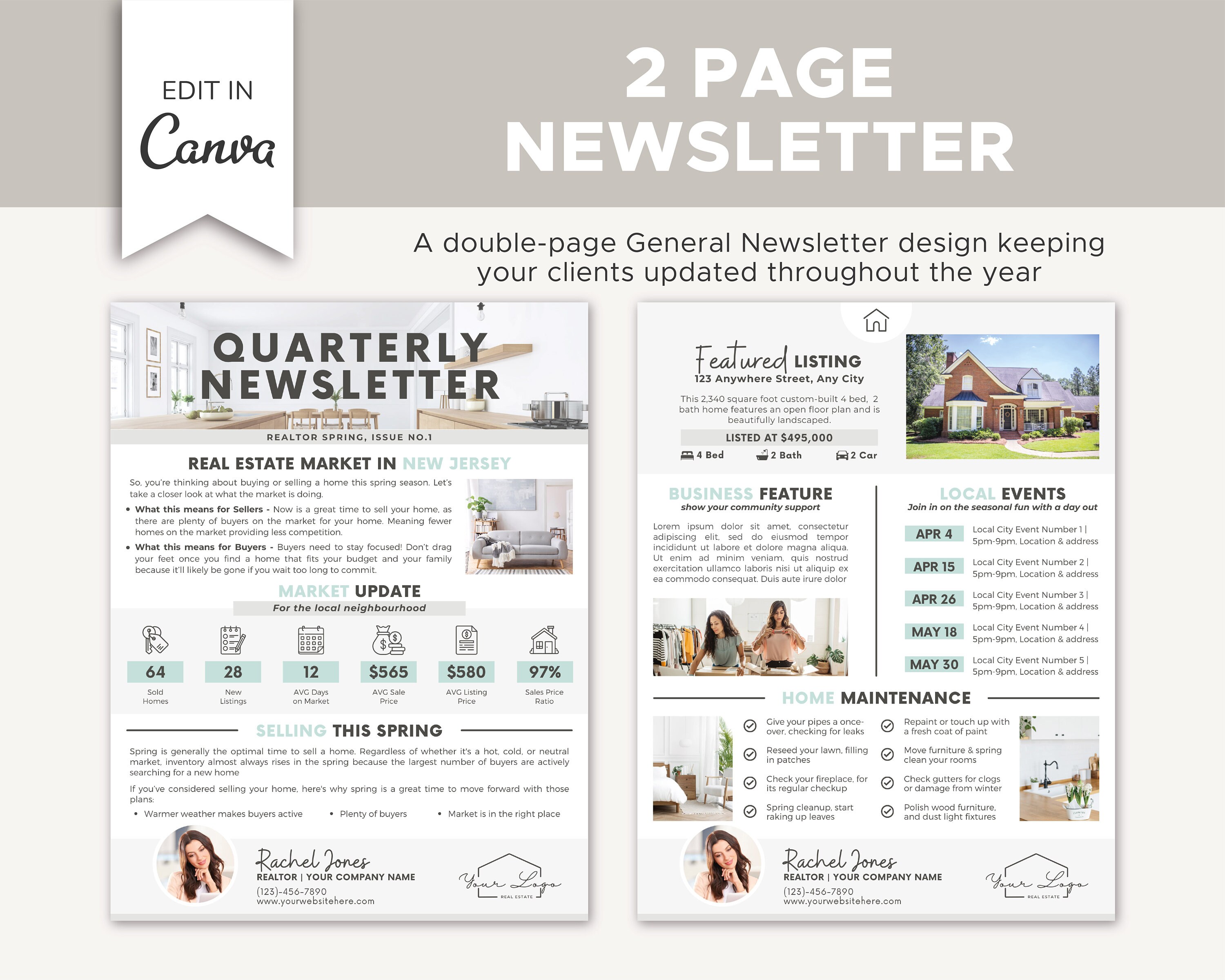 Real Estate Quarterly Newsletter | Real Estate Marketing | Realtor ...
