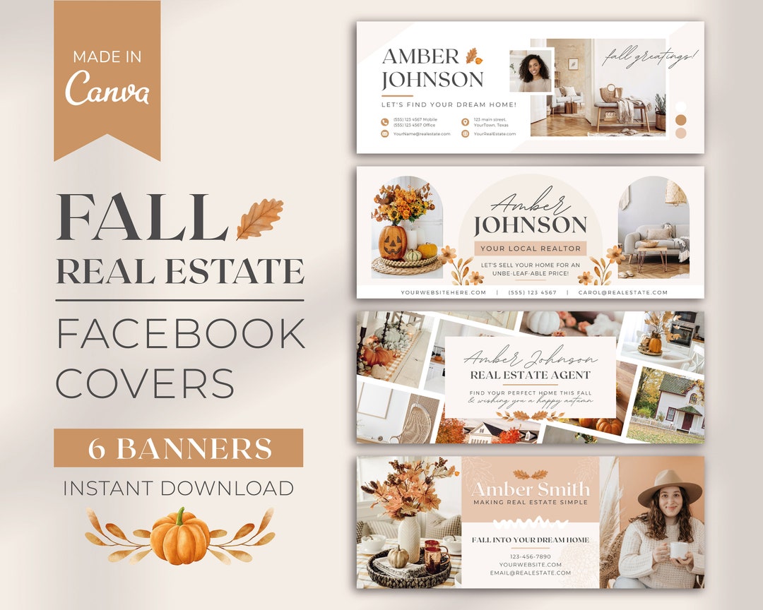 Fall Real Estate Facebook Cover Banner | Real Estate Marketing | Social ...