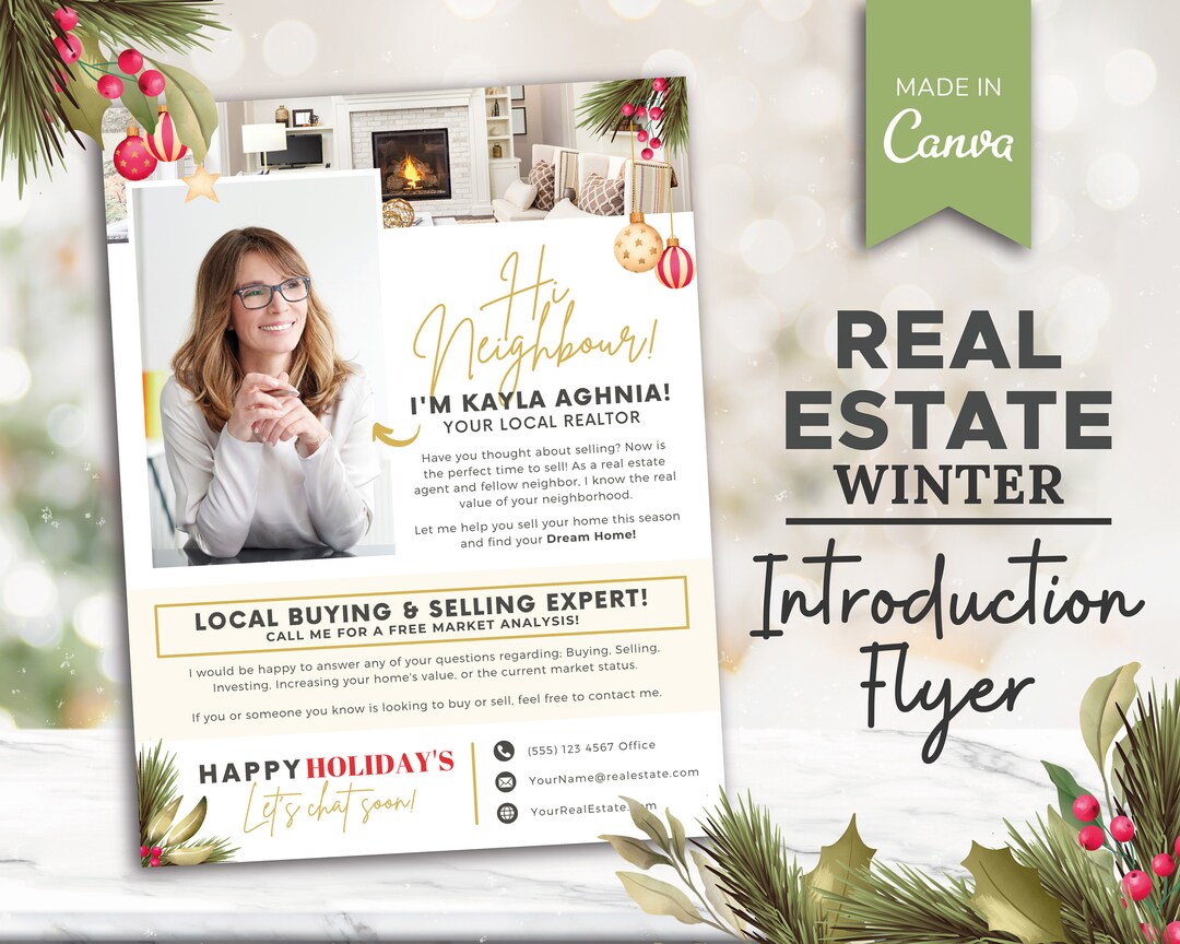 Christmas Real Estate Flyer | Realtor Hello Neighbor Letter | Realtor ...