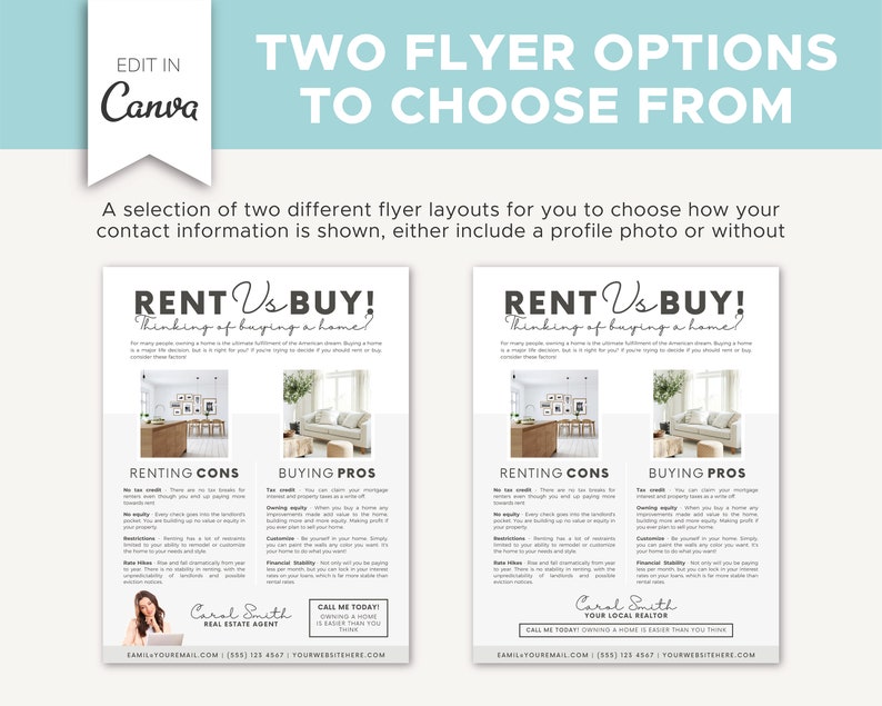 Real Estate Renting Vs Buying Bundle Renting Template - Etsy