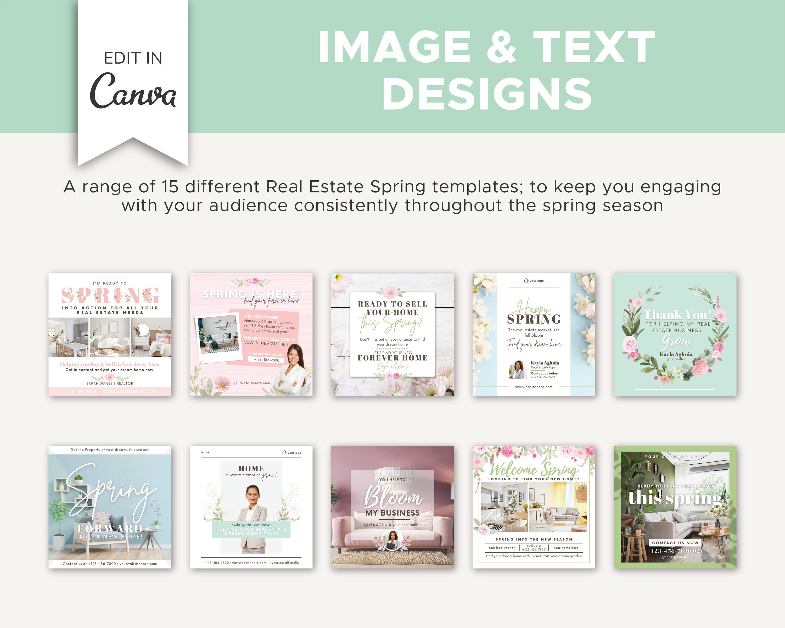 15 Spring Realtor Instagram Posts | Real Estate Social Media Templates ...