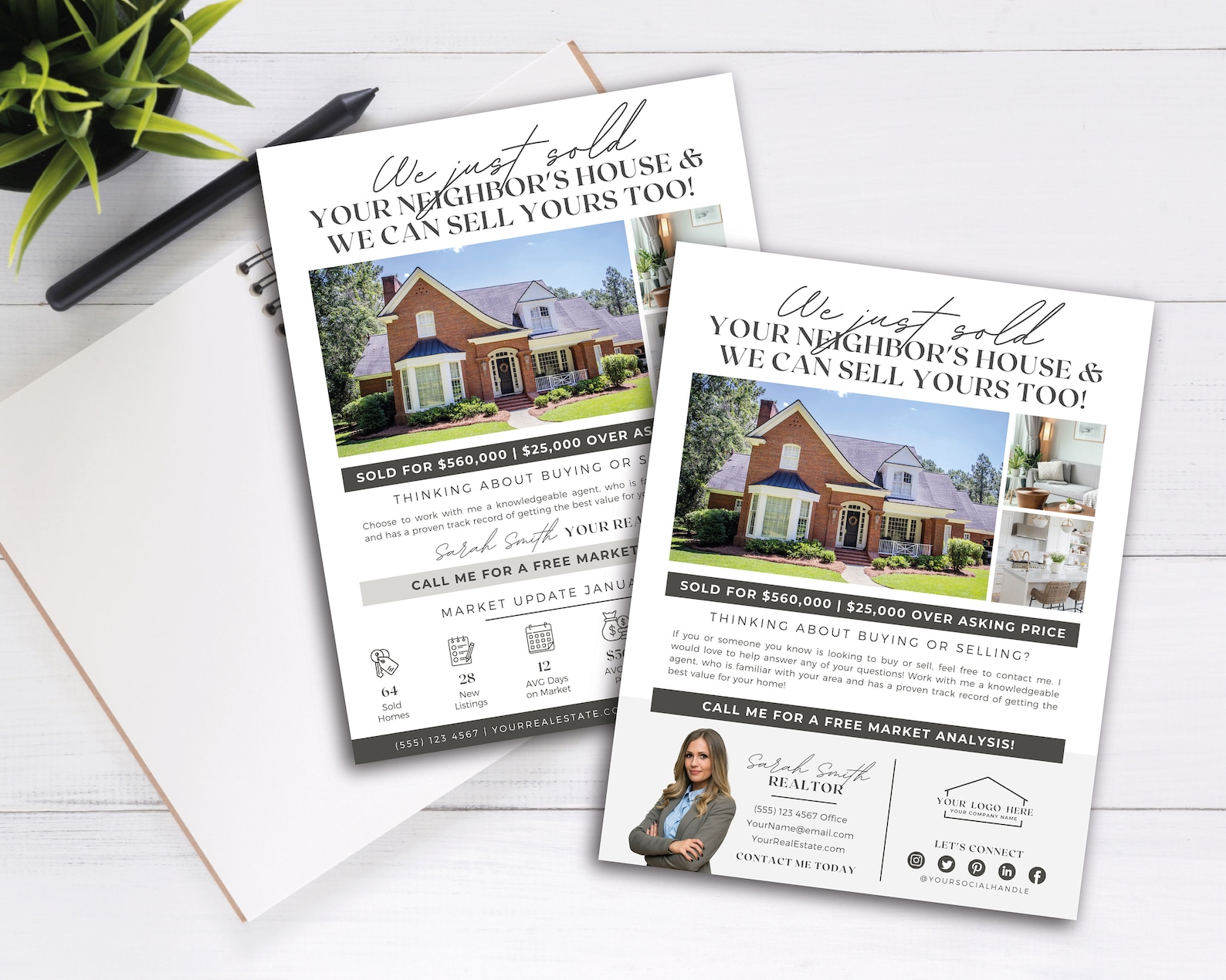 Real Estate Sold Neighbor's House Flyer | Just Sold Letter | Real ...