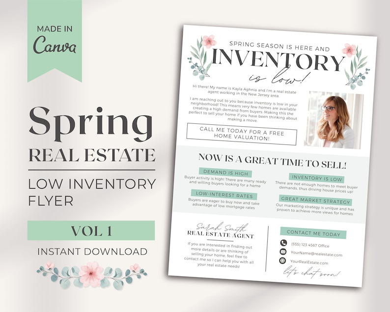 Spring Real Estate Flyer | Real Estate Low Inventory Flyer | Realtor ...