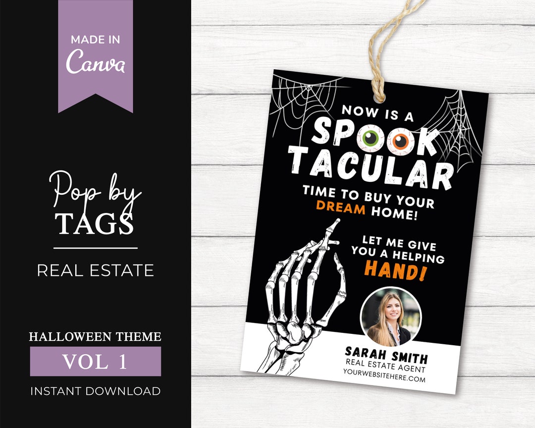 Spooktacular Realtor Tags | Realtor Halloween Gift Tags | Fall Pop by ...