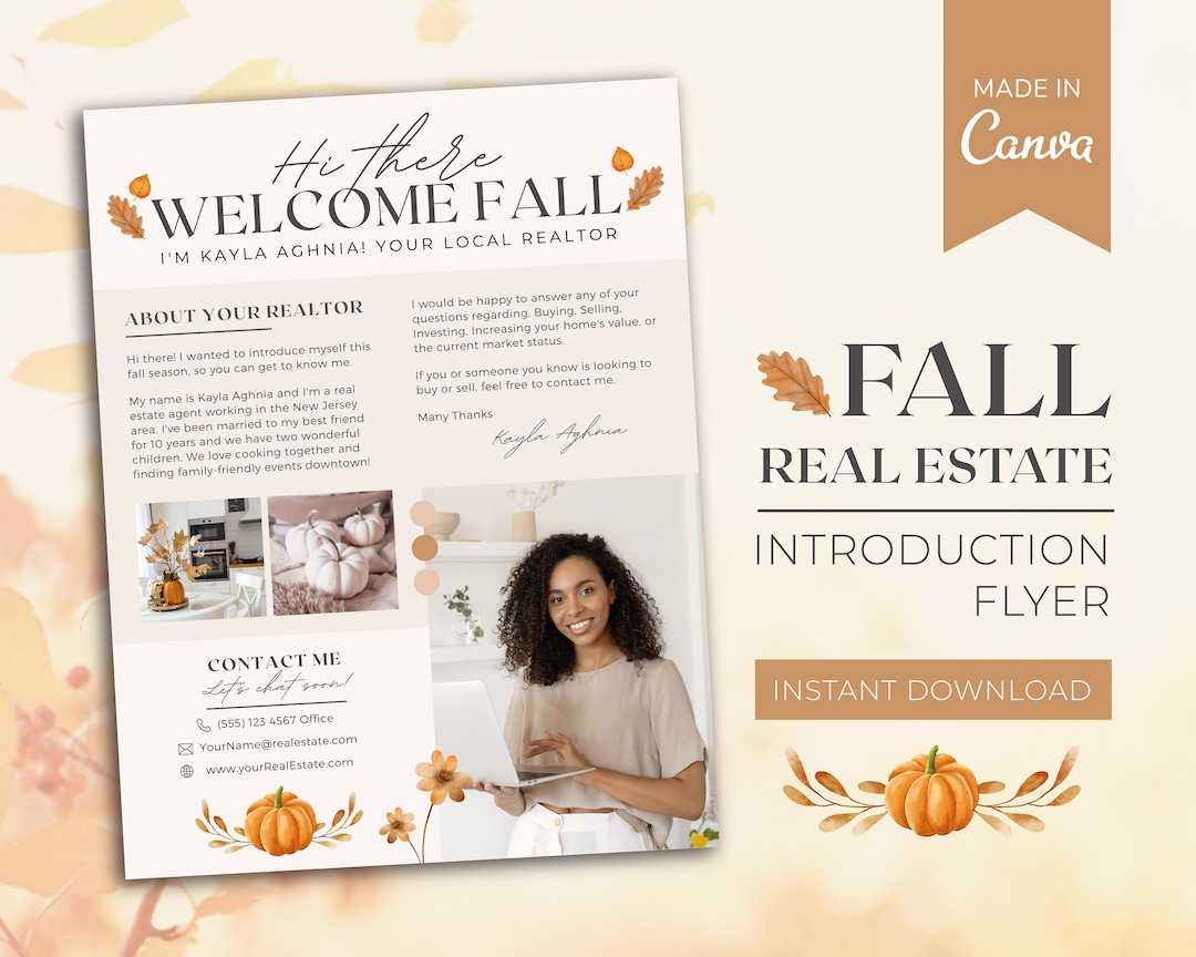 Fall Real Estate Flyer | Realtor Hello Neighbor Letter | Realtor ...