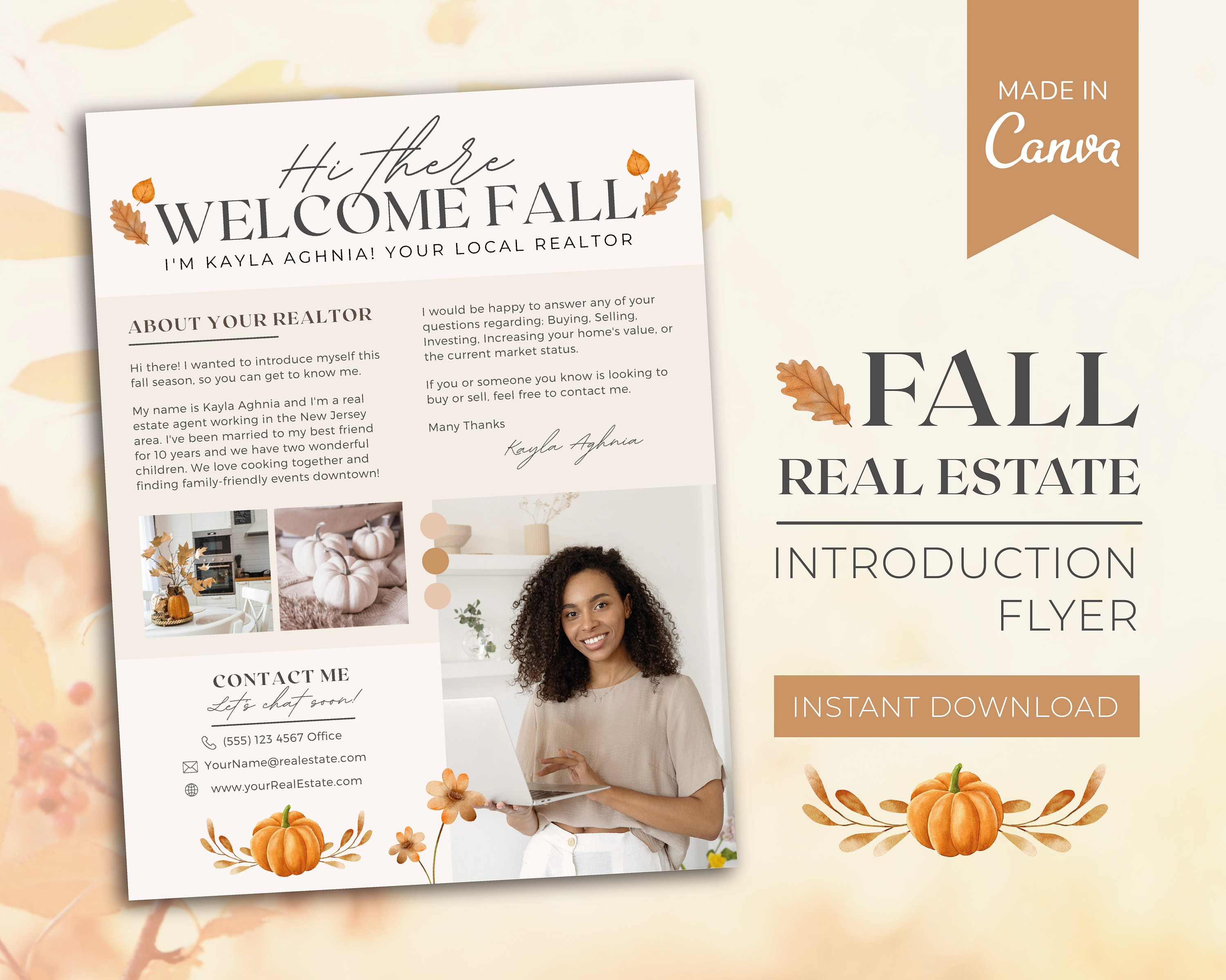 Fall Real Estate Flyer | Realtor Hello Neighbor Letter | Realtor ...