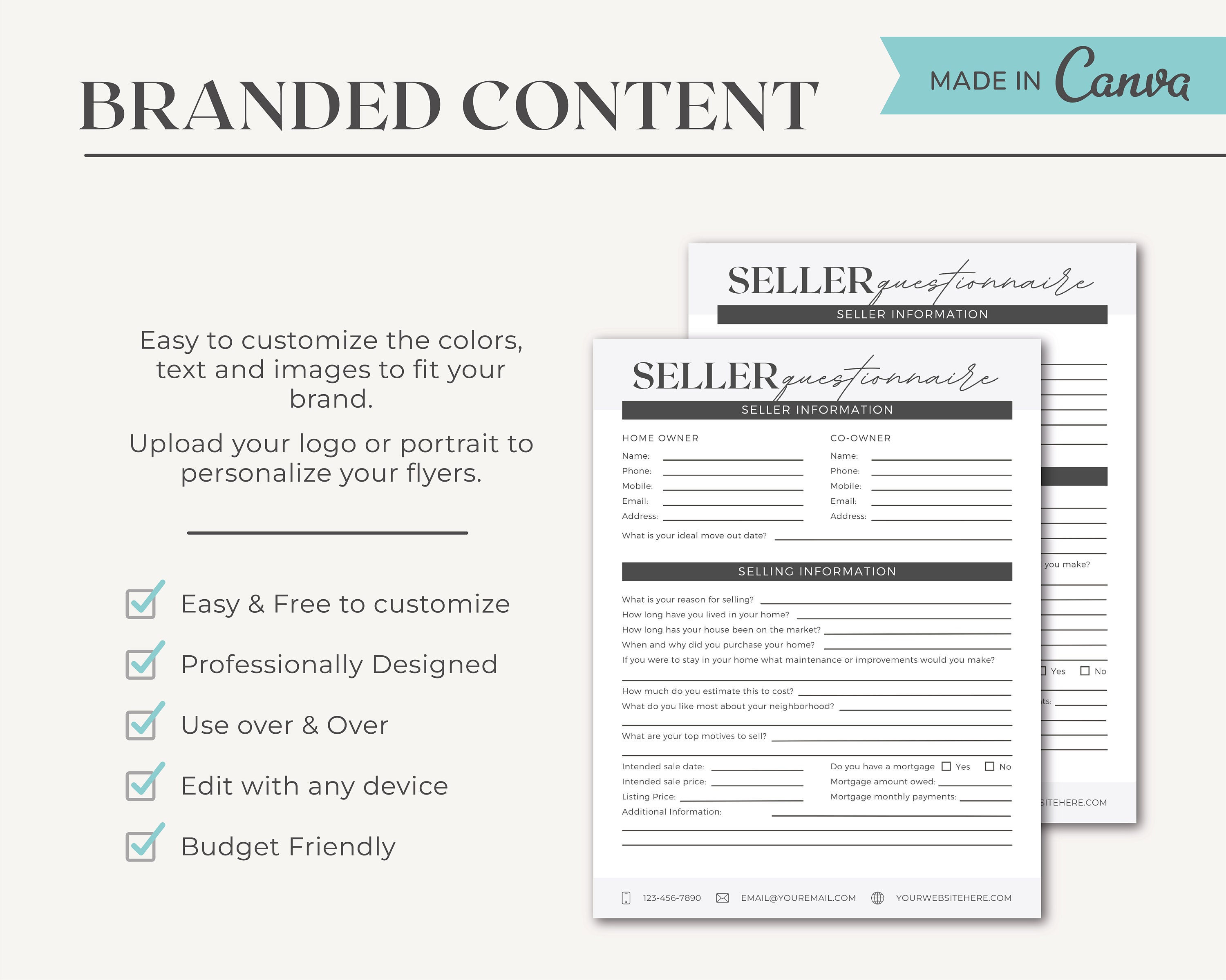 Seller Questionnaire Seller Intake Form Home Seller - Etsy