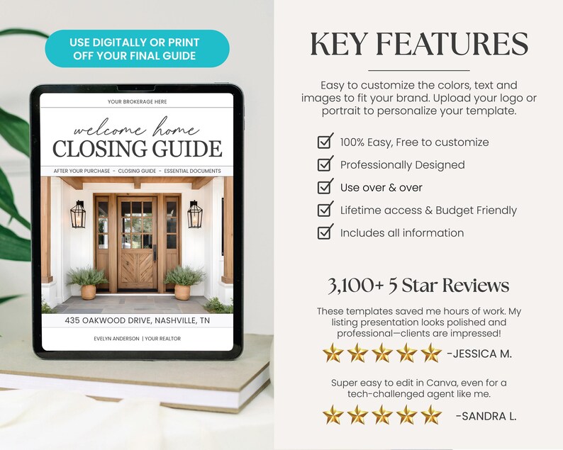 26 Page Closing Day Binder Template | New Homeowner Guide | Closing ...
