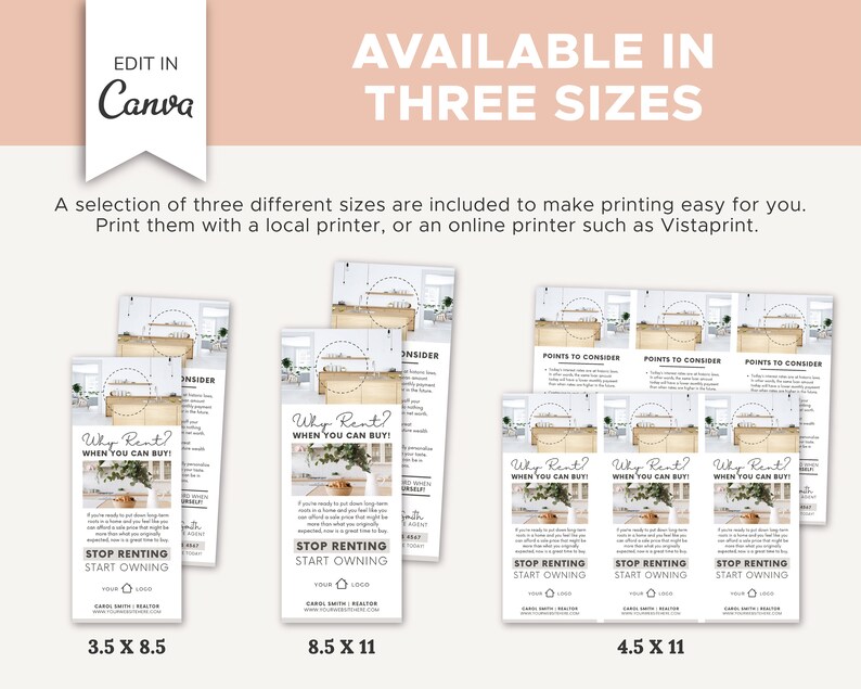 Real Estate Renting Bundle Templates Renting Vs Buying - Etsy