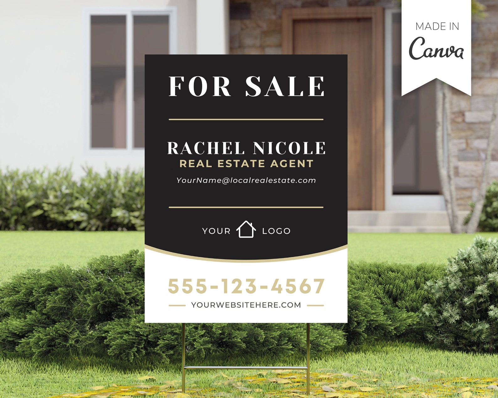 Real Estate Yard Sign Template | for Sale Sign | Customizable for Sale ...