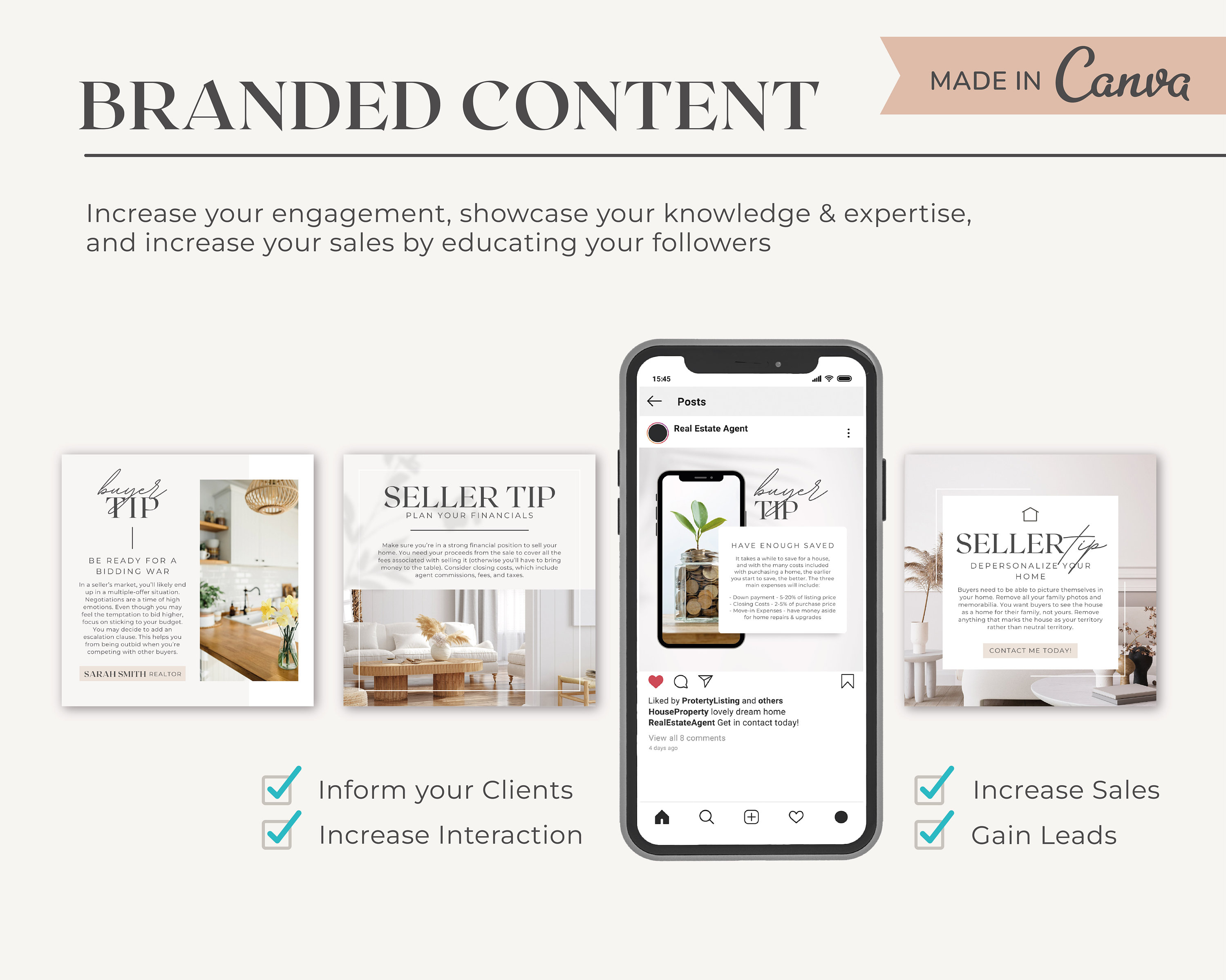 Real Estate Buyer and Seller Tips Instagram Posts | Real Estate Social ...