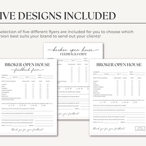 Broker Open Feedback Form | Real Estate Agent Open House Feedback Form ...