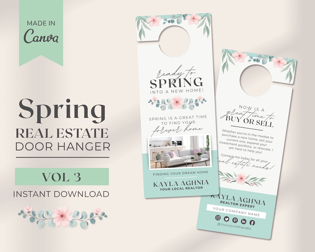 Spring Real Estate Door Hanger | Realtor Door Knocking | Real Estate ...