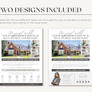 Real Estate Sold Neighbor's House Flyer | Just Sold Letter | Real ...