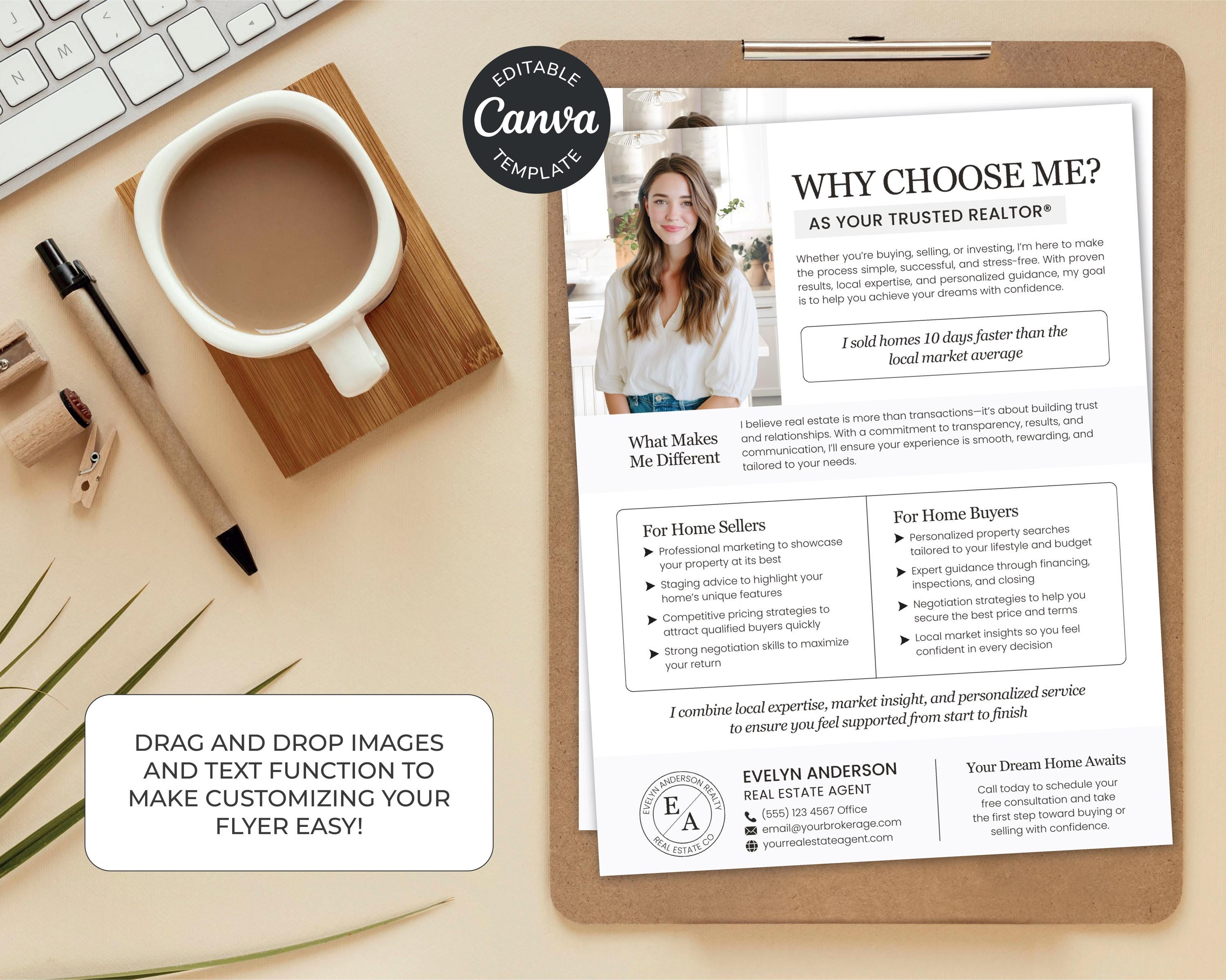 Real Estate Agent Introduction Flyer: Why Choose Me Realtor Marketing ...