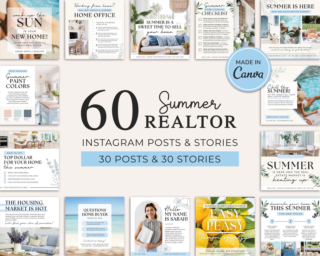 Real Estate Summer Instagram Posts | Real Estate Social Media | June ...