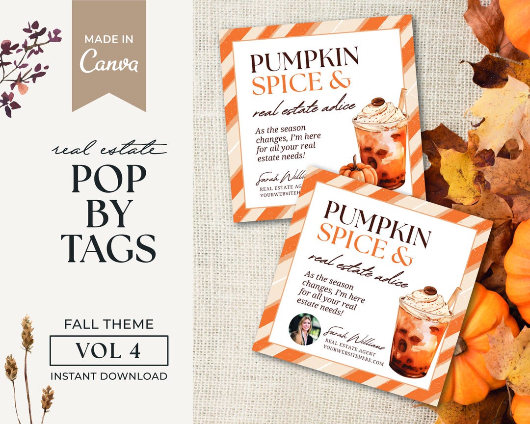 Real Estate Fall Gift Tags | Real Estate Pop by Tag | Real Estate ...