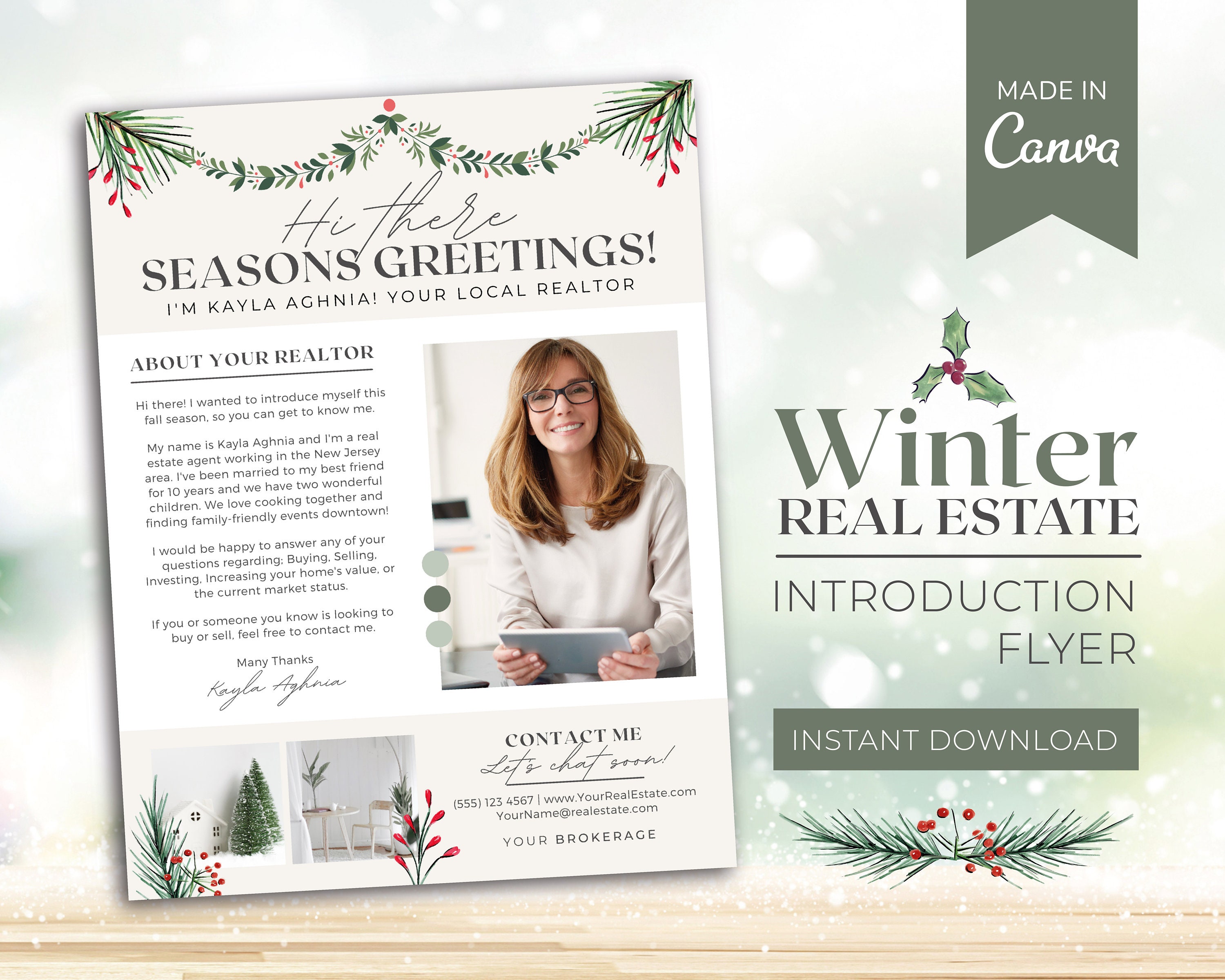 Christmas Real Estate Flyer Real Estate Winter Marketing - Etsy