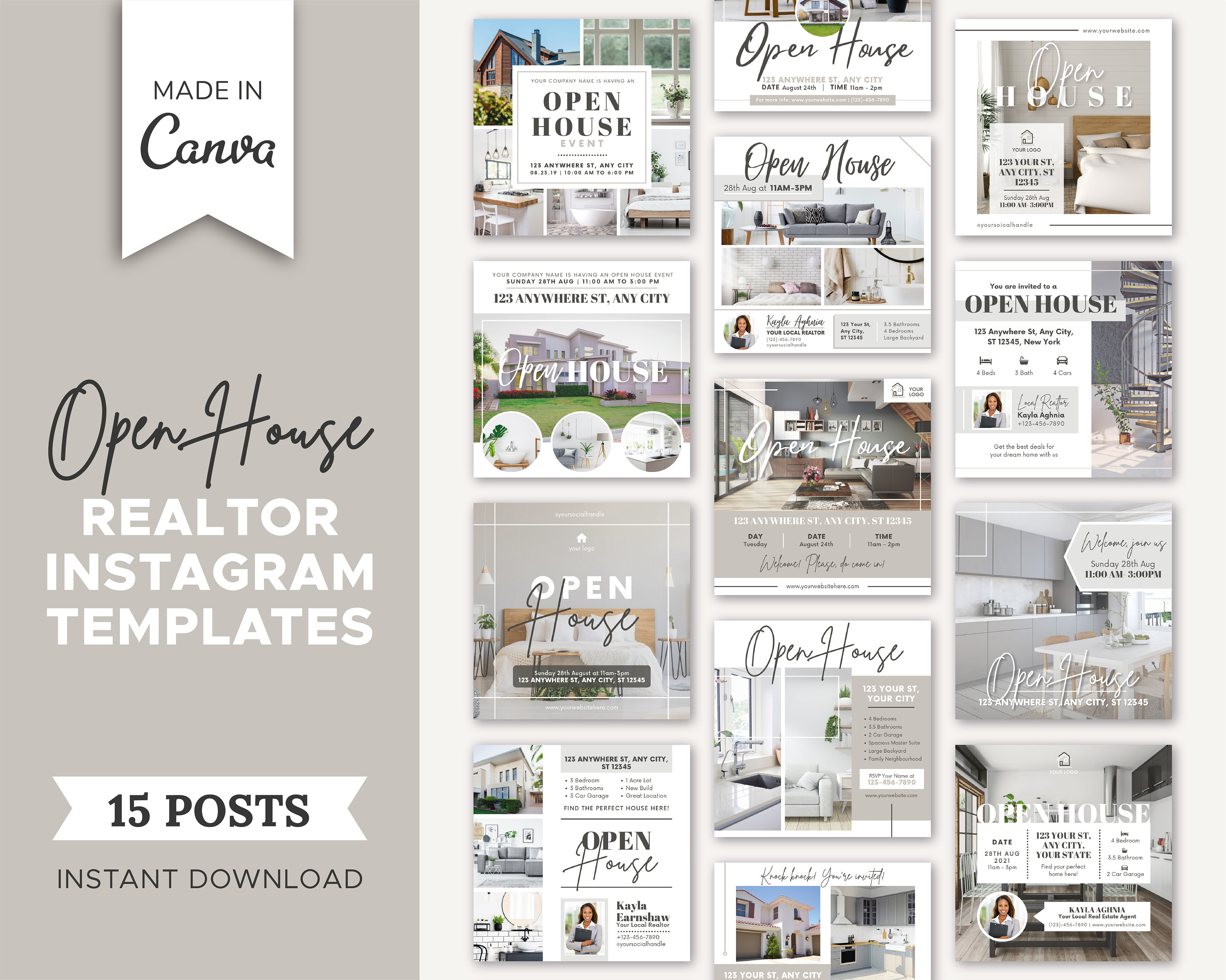 15 Open House Realtor Instagram Posts Real Estate Social | Etsy