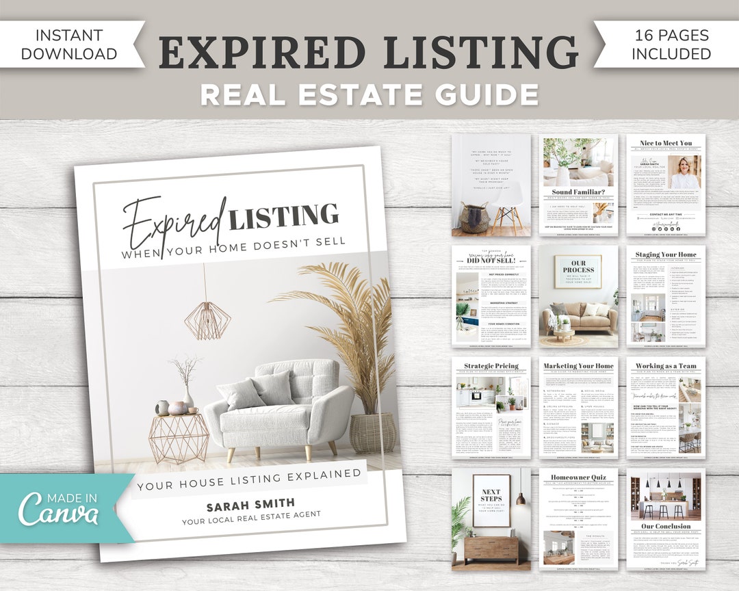 Real Estate Expired Listing Guide | Home Sellers Guide | Real Estate Marketing | Expired Packet ...
