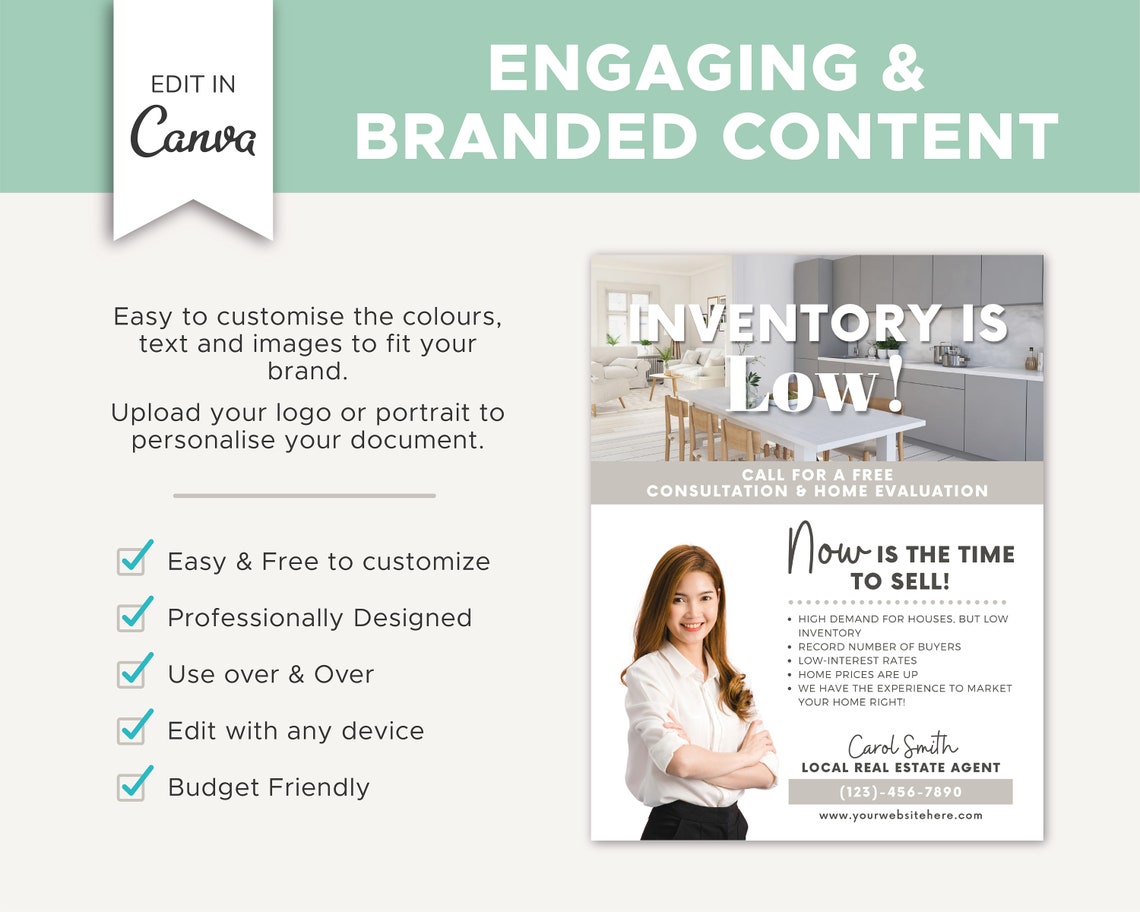 Real Estate Low Inventory Flyer Real Estate Marketing Real - Etsy