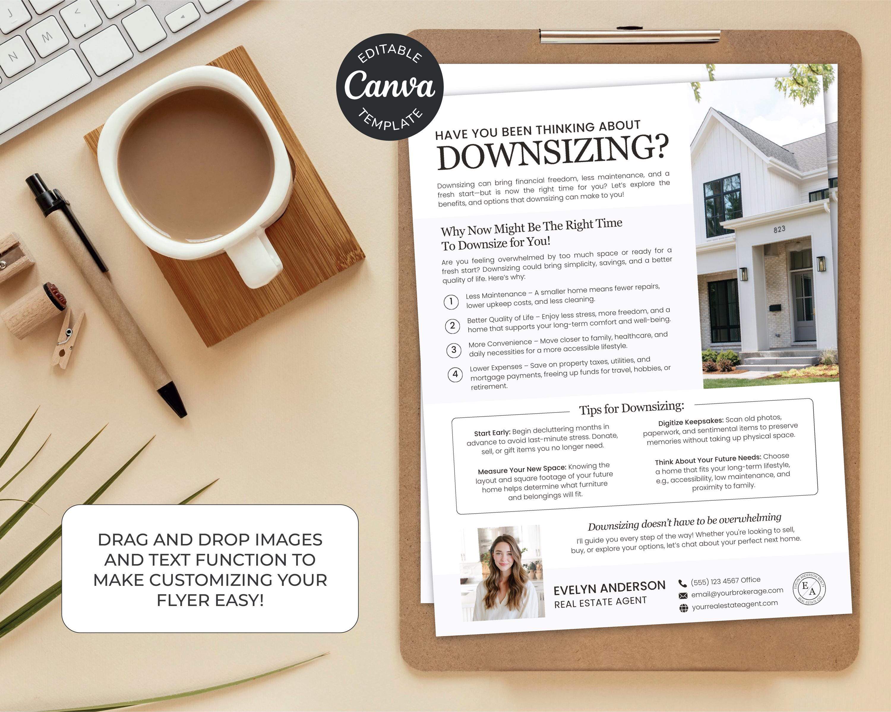 Downsizing Real Estate Marketing Flyer: Home Selling Flyer Canva ...