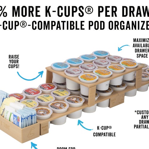 K-CUP Coffee Pod Tea Sugar Sweetener Organizer Drawer - Etsy