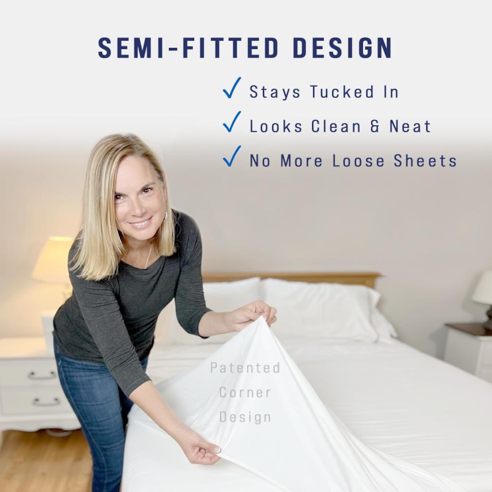 No-tuck, Semi-fitted Top Sheet Only: 400 Thread Count Cotton Blend ...