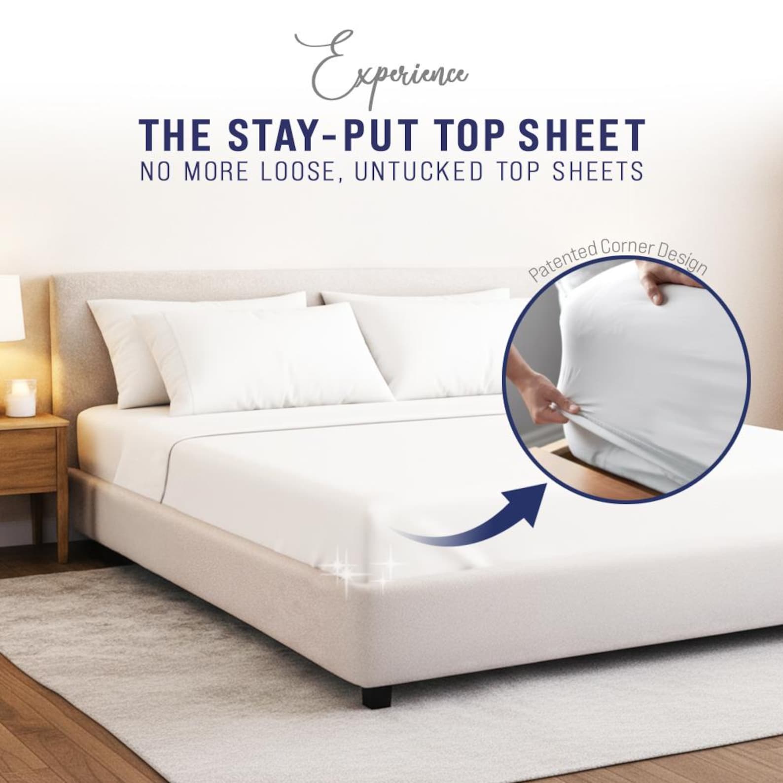No-tuck, Semi-fitted Top Sheet Only: 400 Thread Count Cotton Blend ...