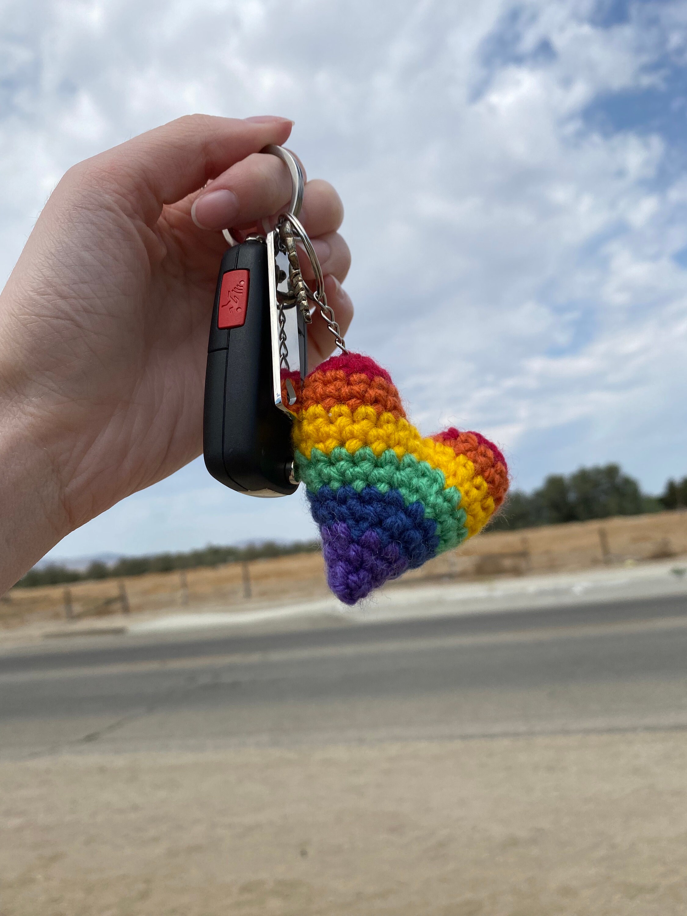 Custom Crochet Heart Keychains LGBTQ Pride Amigurumi Made | Etsy