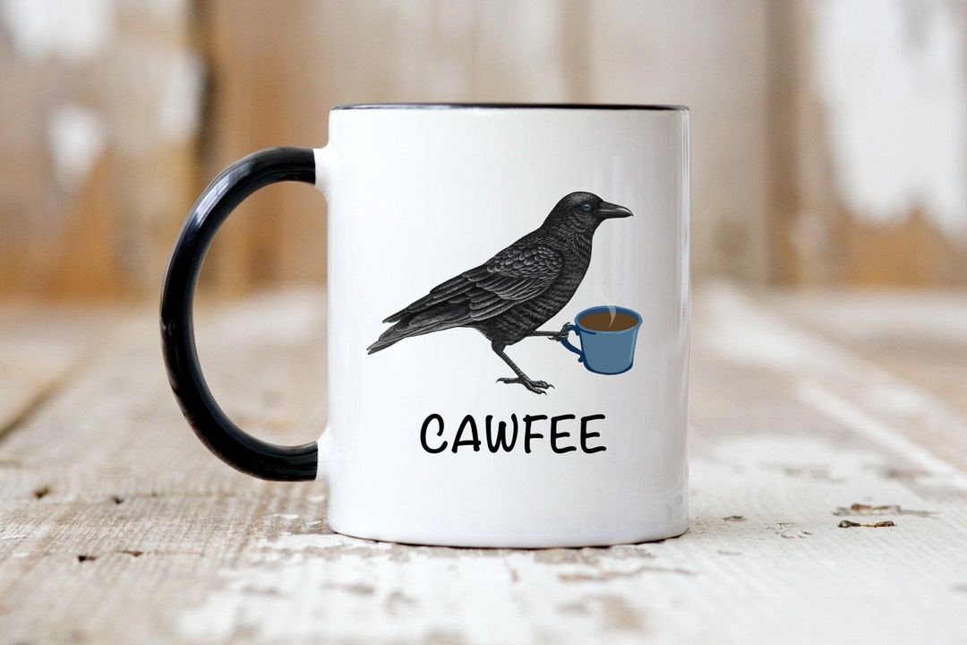 Cawfee Mug, Bird Mug, Crow Mug, Birding Gifts, Birdwatching Mug, Bird ...