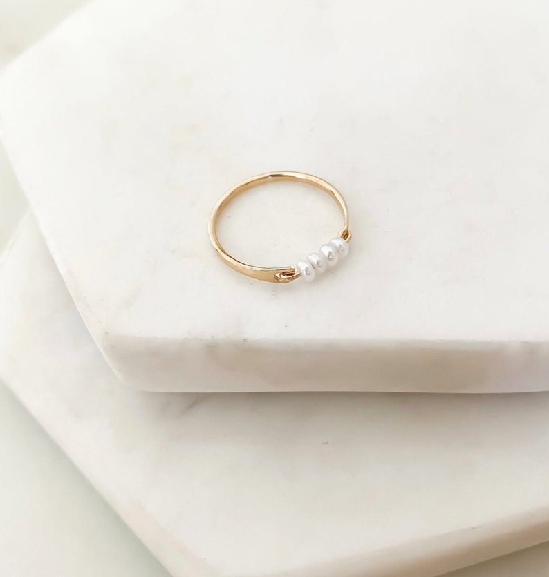 Dainty Pearls Purity Ring | Etsy
