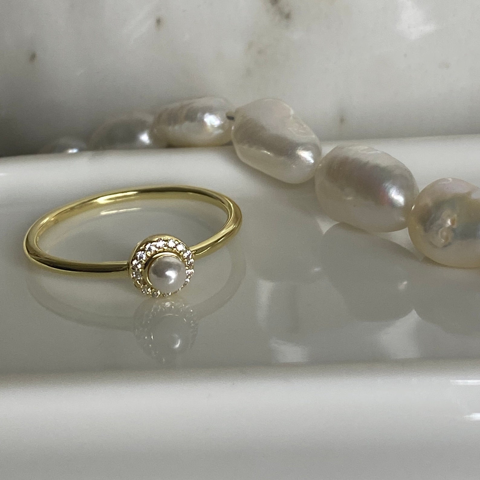 Simple Pearl, Purty Ring - Etsy