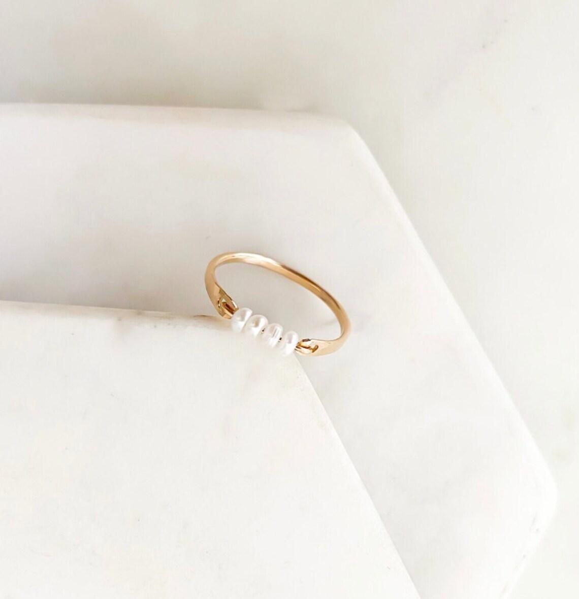 Dainty Pearls Purity Ring | Etsy