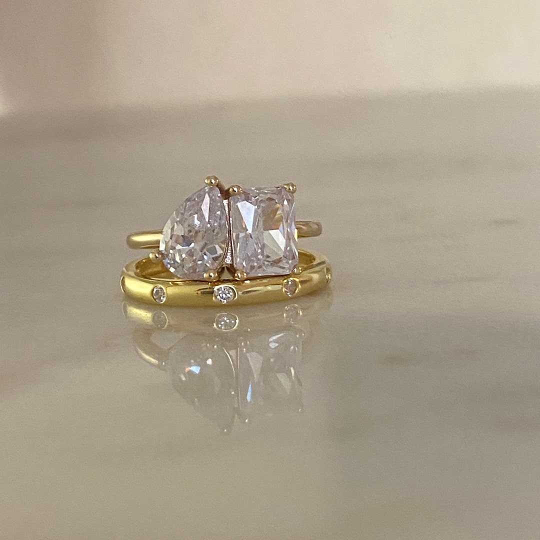 Purity Ring Stack, Elegant Double Stone and Precious in His Sight ...