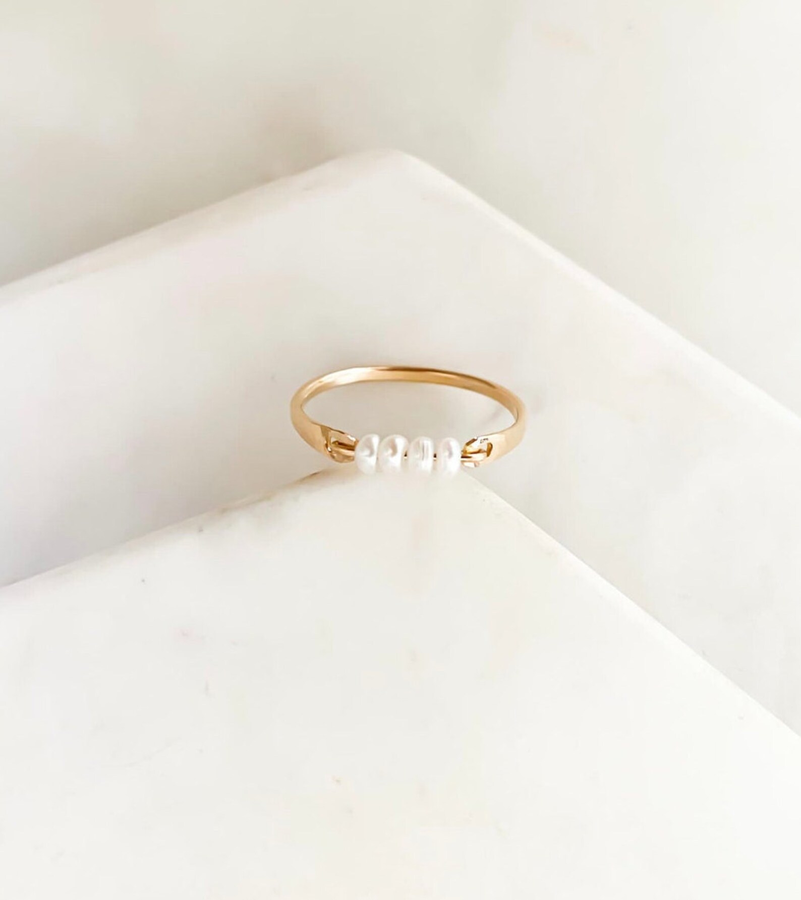 Dainty Pearls Purity Ring | Etsy