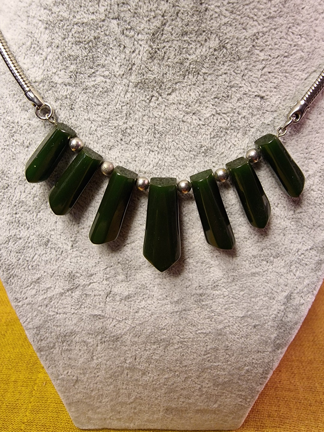 Art Deco Necklace Jakob Bengel Germany 1930s Bakelite Chrome - Etsy