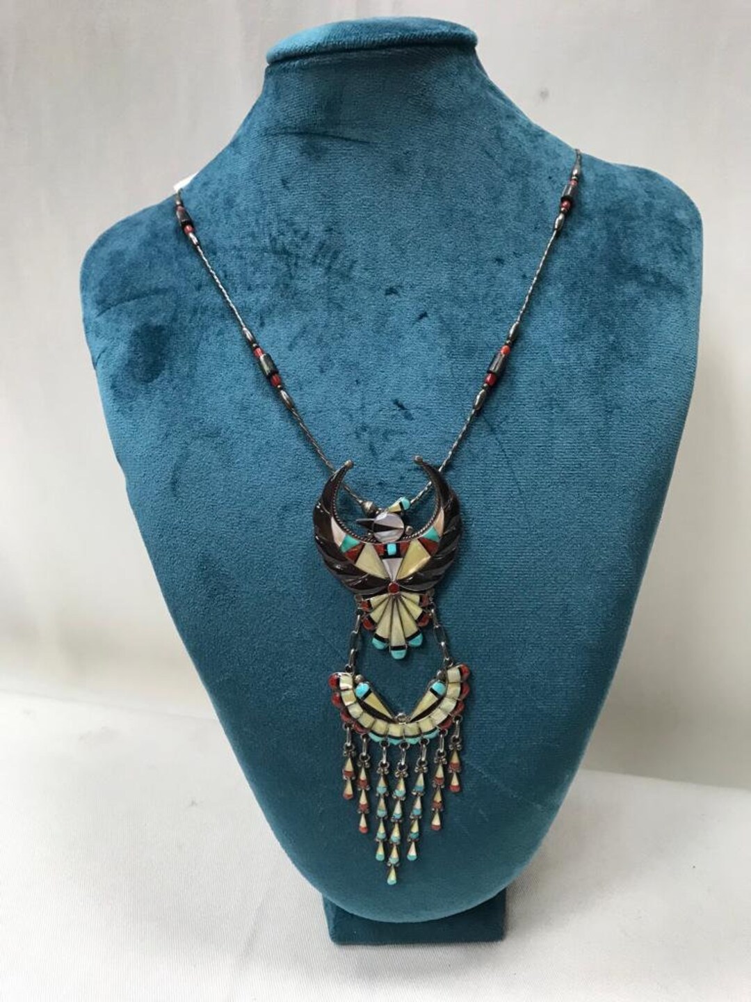 Vintage Zuni Bolo Tie Midcentury Sterling Signed - Etsy