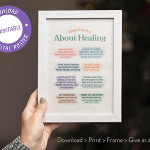Truths About Healing, Printable Poster, Therapy Office Decor, Mental ...