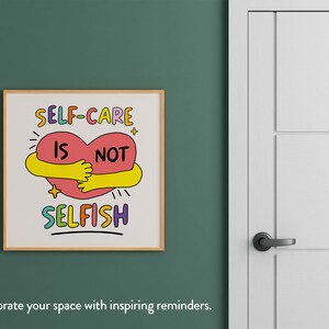 Self-care is Not Selfish, Digital Print, Mental Health Art, Therapy ...