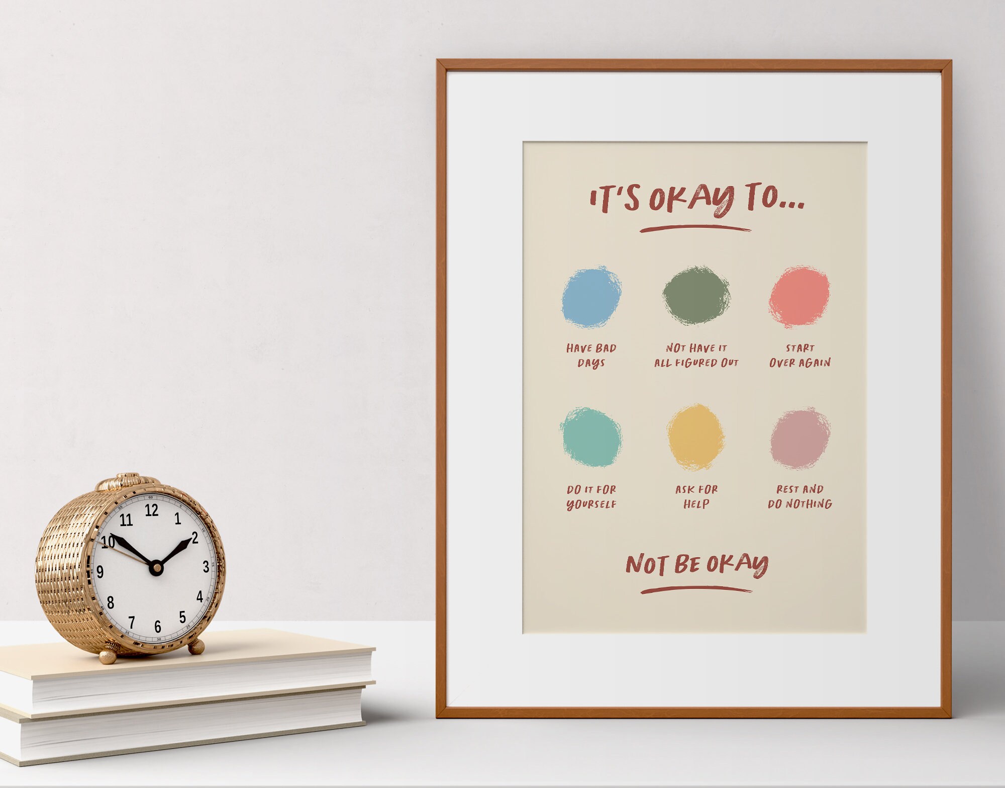 It’s Okay to Not Be Okay | Printable Poster| Mental Health | Therapy ...