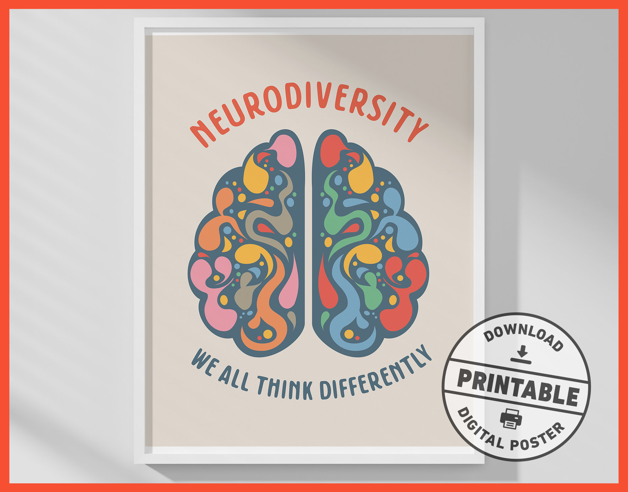 Neurodiversity Printable Poster Therapy Office Decor ADHD - Etsy UK