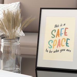 Safe Space, Printable, Poster, Mental Health, Therapy, Counseling ...