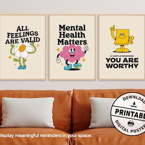 Retro Mental Health Posters, Set of 20 Prints, Therapy, Counseling ...