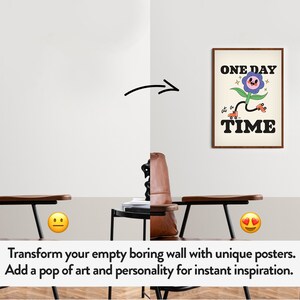 Mental Health Retro Wall Art, One Day at A Time, Motivational ...