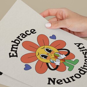 Embrace Neurodiversity, Retro Wall Art, ADHD Poster, Mental Health ...